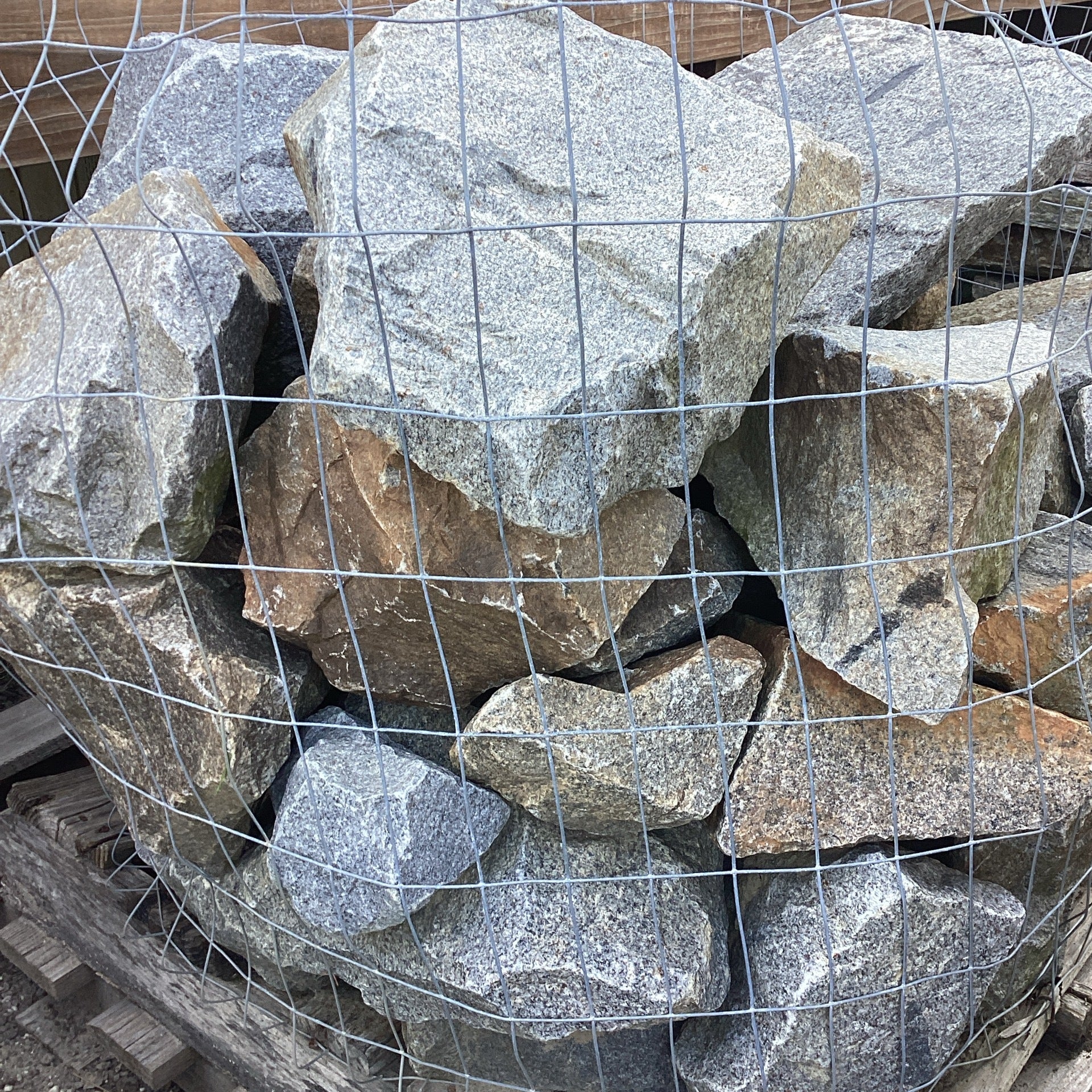 Rip Rap Boulders Rock Round Mix Pallets | Alex Pinestraw & Mulch, LLC